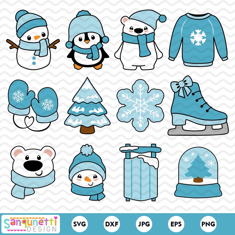 Polar Bear Santa Clipart - Etsy