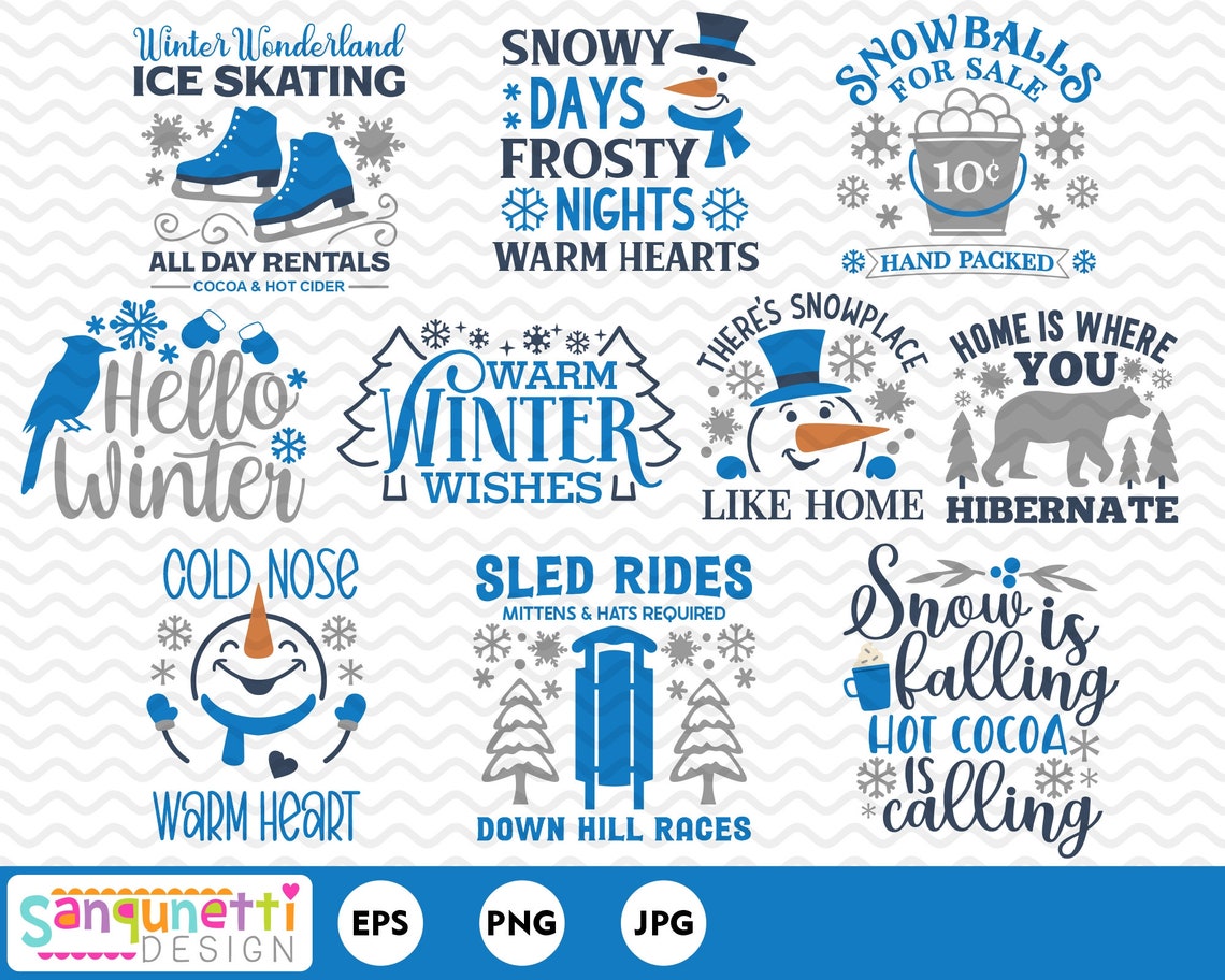 Winter Clipart Snowman Digital Art Instant Download - Etsy