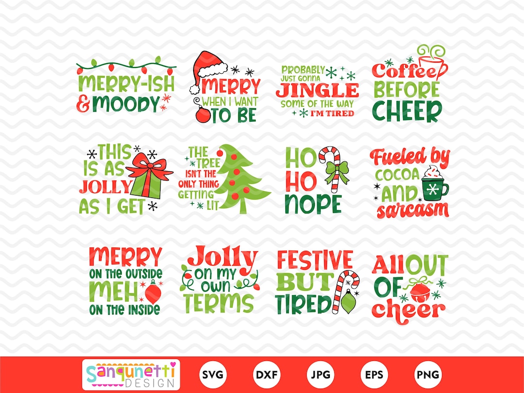 Sarcastic Christmas SVG Bundle | Grouchy Christmas Designs - Etsy