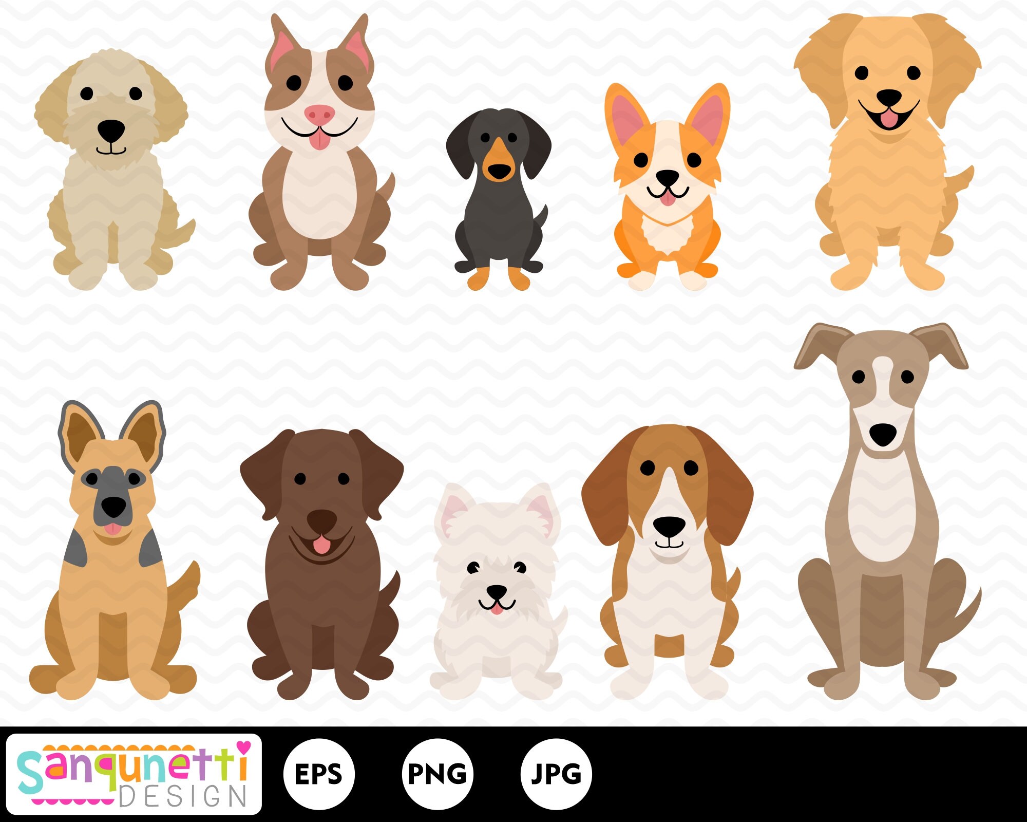 Dog Breed Clipart Pet Clipart Dog Lover Clipart Dog Digital - Etsy