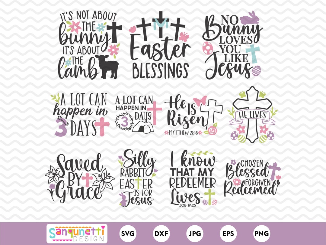 Religious Easter SVG Bundle, Easter Home Decor, Easter Quotes Cut File ...