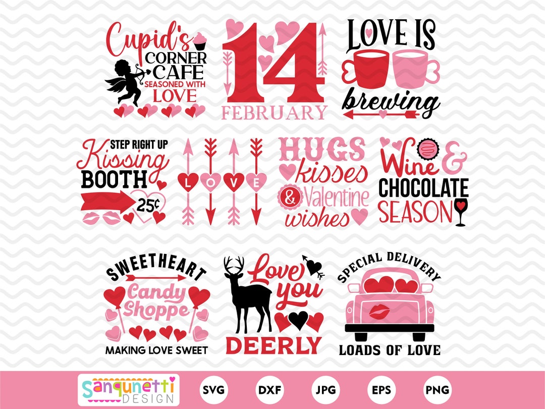 Valentine Sign SVG Bundle, Valentine Clipart Bundle, Valentine ...