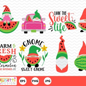 Gnome Watermelon Clipart, Gnome Digital Art, Summer Fruit Clip Art ...
