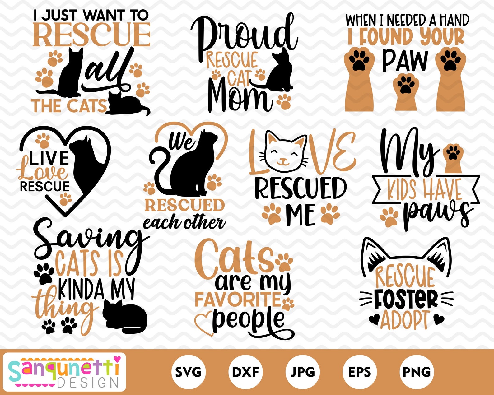 Cat Rescue SVG Bundle Cat Lover Clipart Pet SVG Bundle - Etsy