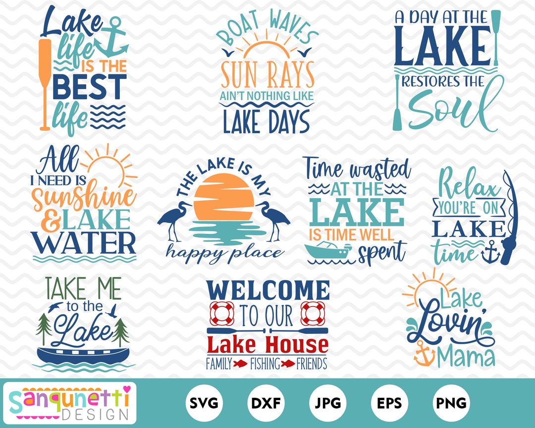 Lake SVG Bundle Summer Lake Clipart Instant Download - Etsy