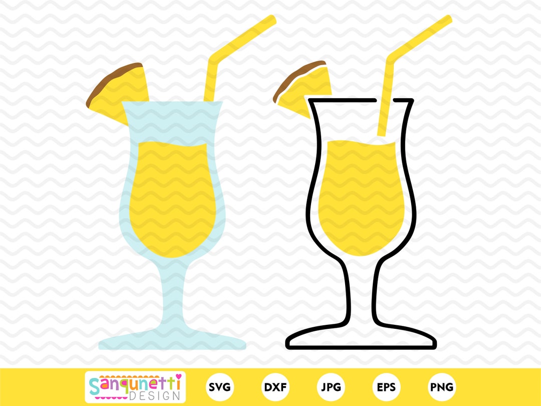 Tropical Vibes: Pina Colada Cocktail SVG and PNG Digital Design - Etsy
