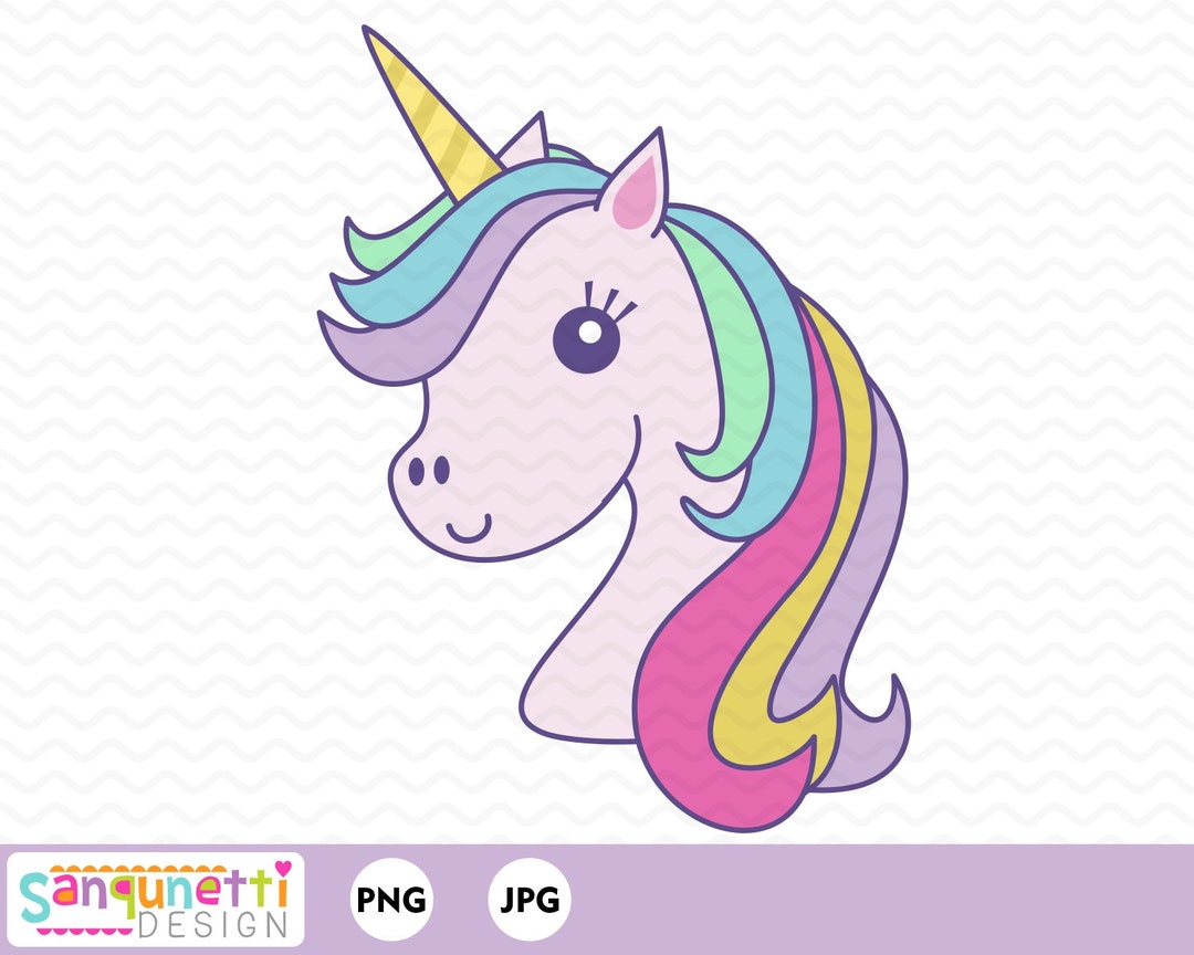 Unicorn Clipart Unicorn Head Digital Art Instant Download - Etsy