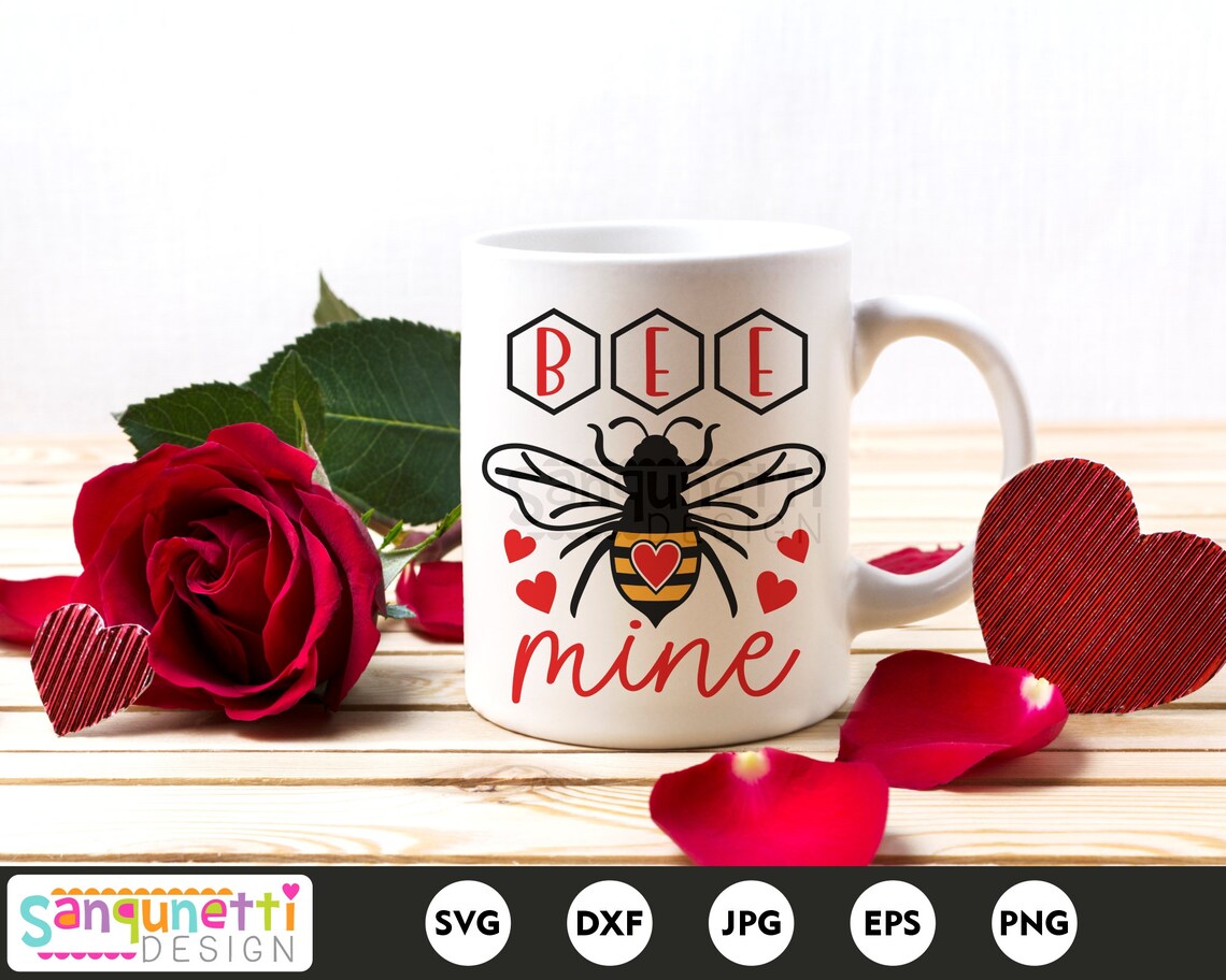 Bee Mine Valentine SVG Cricut and Silhouette Instant | Etsy
