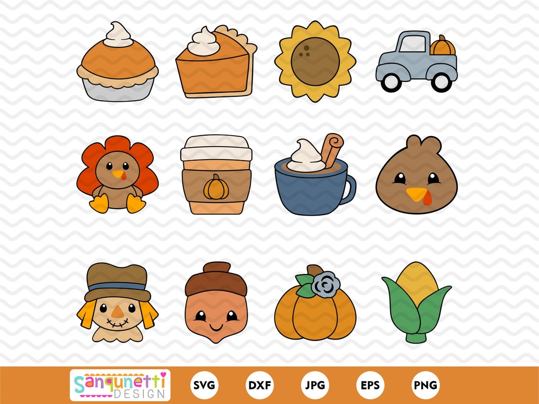Thanksgiving Animal Clipart Bundle - Etsy
