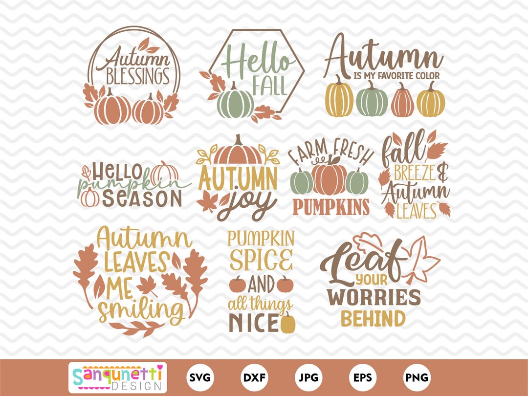 Autumn SVG Bundle, Fall Decor SVG and Clipart - Etsy
