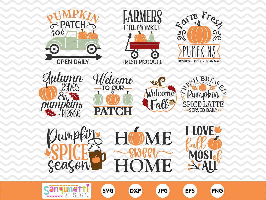 Fall Home Decor Clipart, Autumn Pumpkin Digital Art Instant Download - Etsy