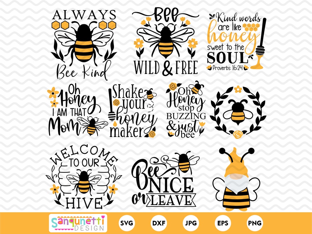 Buzzing Bee Quotes SVG and PNG Graphic Bundle - Digital Download - Etsy