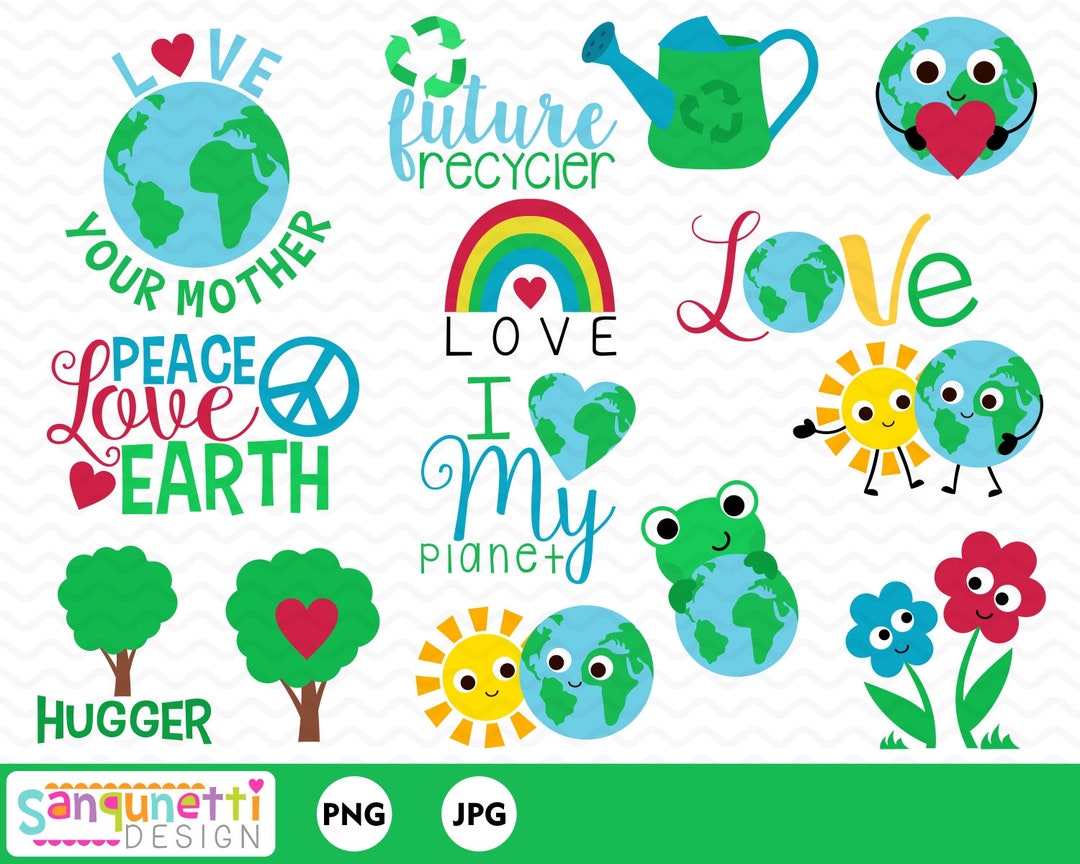 Earth Day Clipart, Environmental Digital Art - Etsy