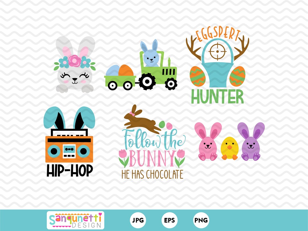 Easter Clipart Digital Art, Kids Spring Clip Art, Bunny Clipart ...