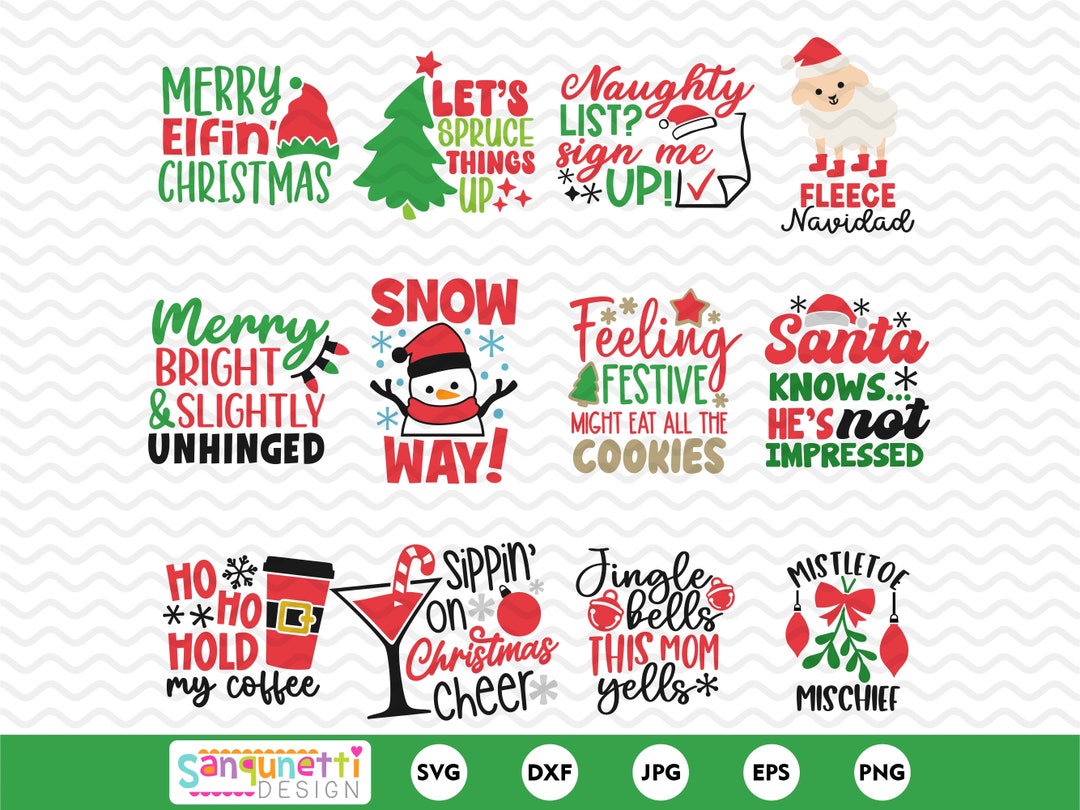 Hilarious Holiday Fun: Christmas SVG and Clipart Bundle - Etsy