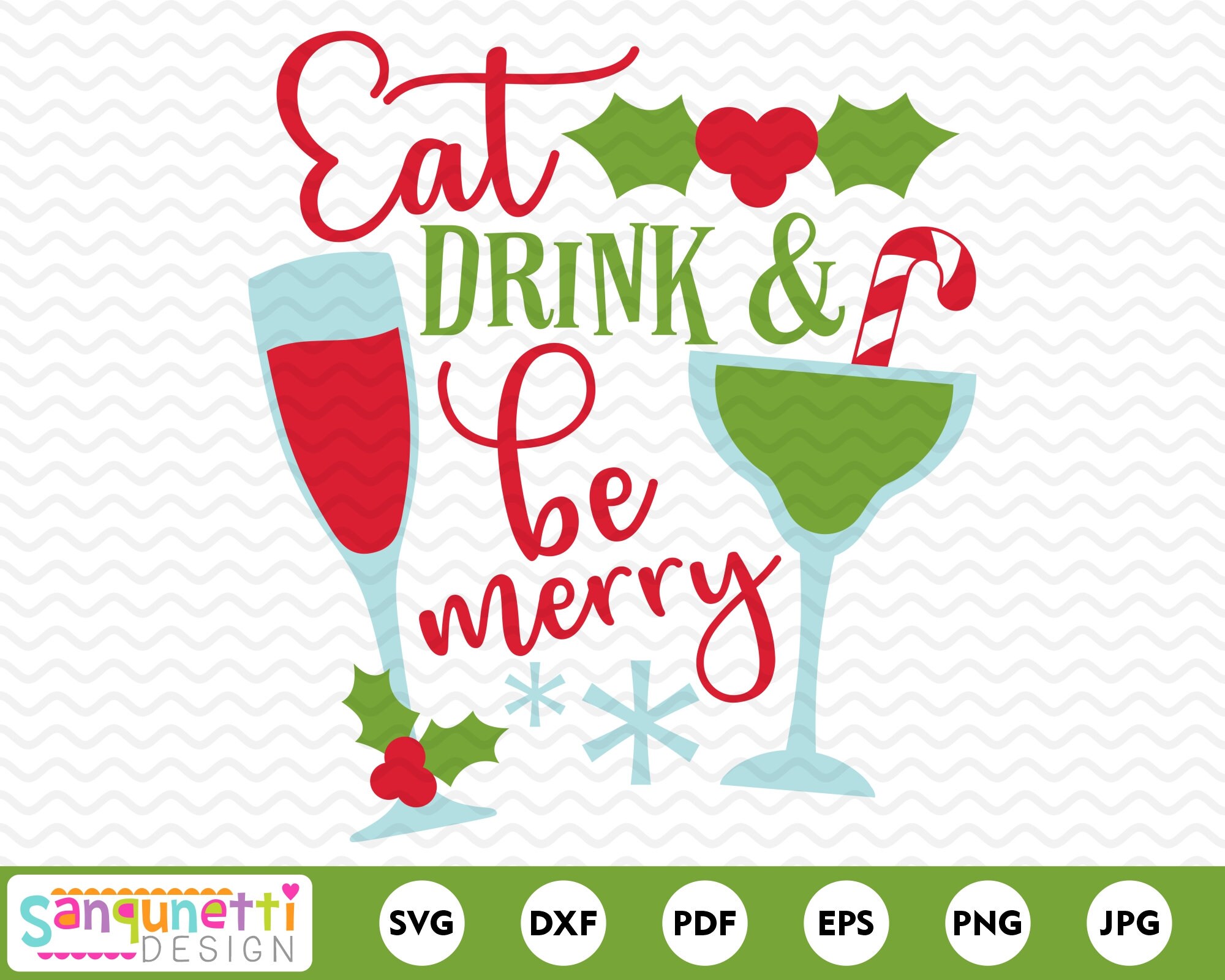 Eat Drink & Be Merry SVG Christmas SVG Cocktail Svg Drink - Etsy