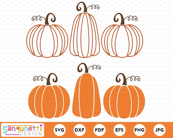 Pumpkin Trio SVG Fall Pumpkins Cut File Pumpkin Digital Art | Etsy
