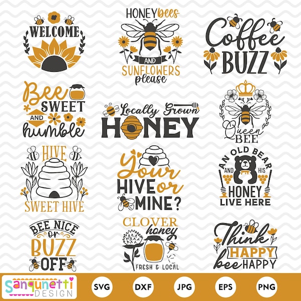 Honey Bee Svg - Etsy