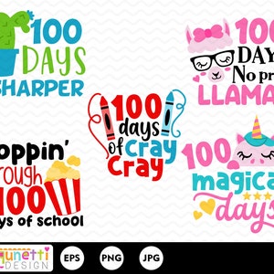 100 Days of School Clipart, School Celebration or Teacher Graphics ...