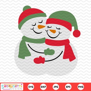 Adorable Christmas SVG - Snowman Couple in Love - Etsy