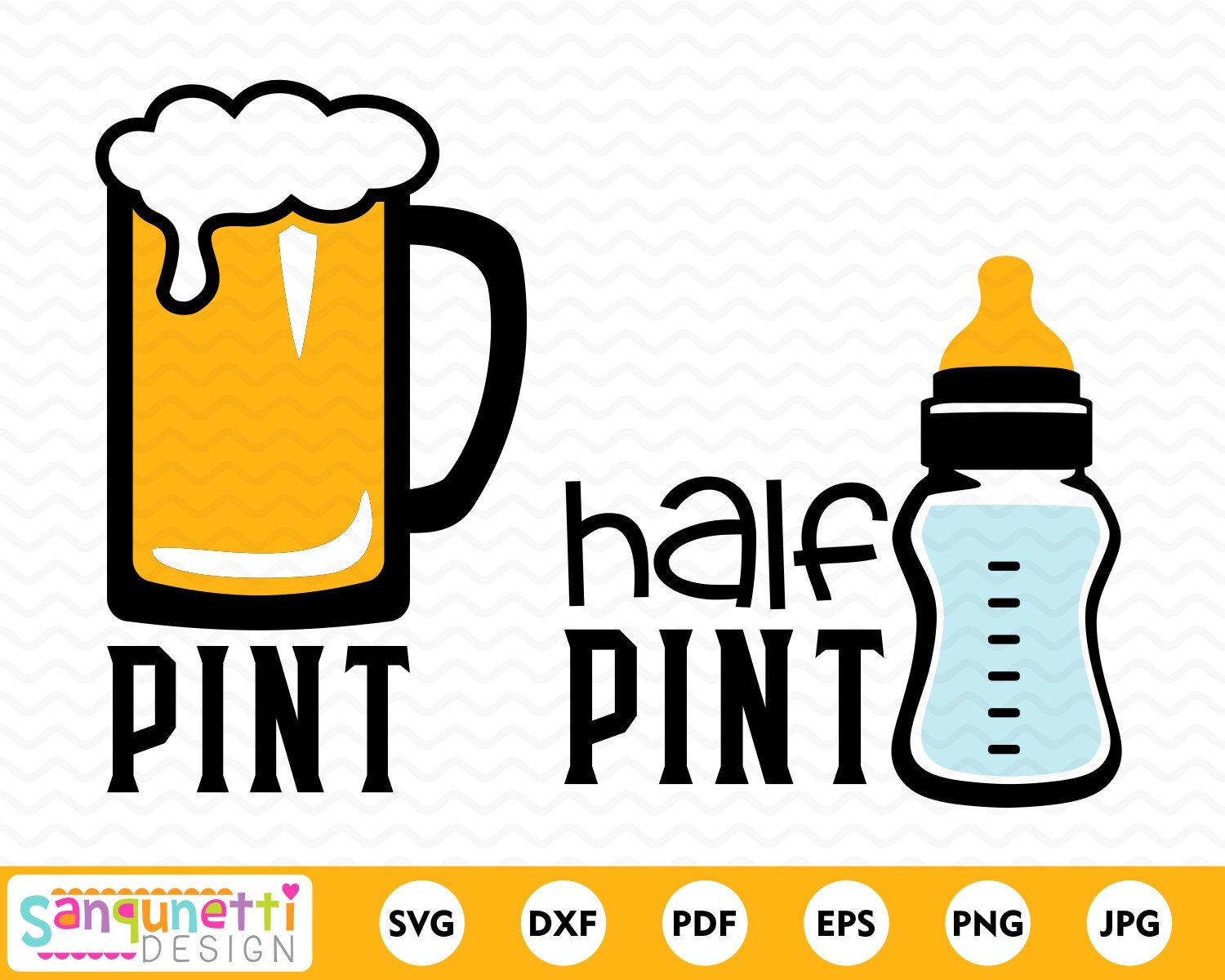 Pint and Half Pint Father and Son SVG Family Matching Cut | Etsy
