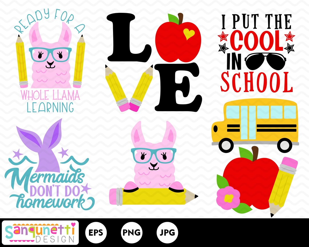 Back to School Clipart, School and Teacher Digital Art, Instant ...