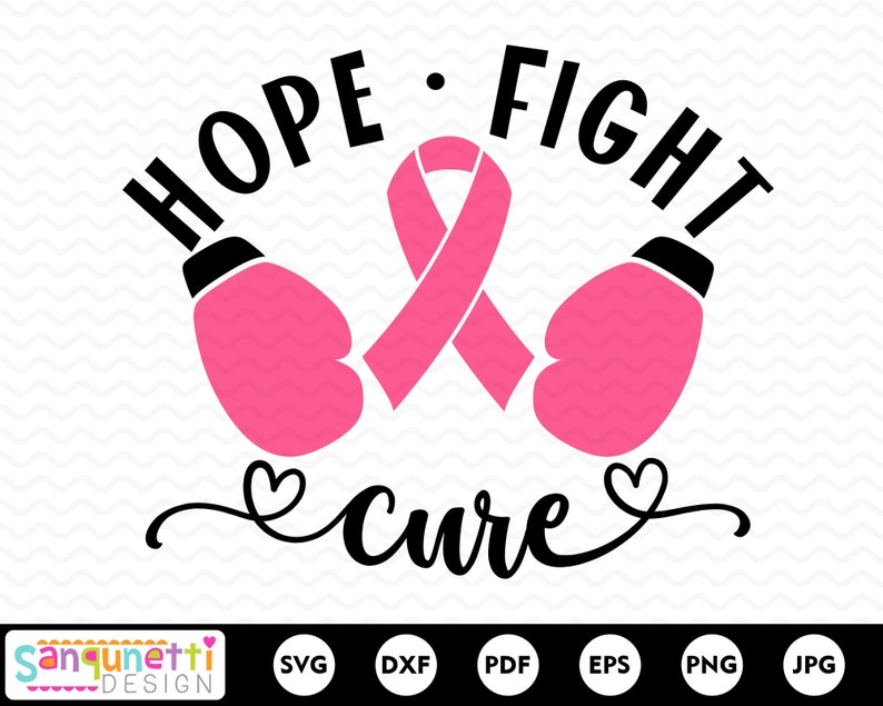 Hope Fight Cure SVG breast cancer svg awareness cutting | Etsy