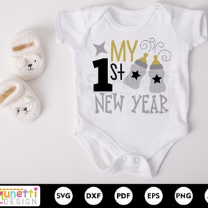 My 1st New Year SVG, Holiday Cut File for Silhouette or Cricut - Etsy
