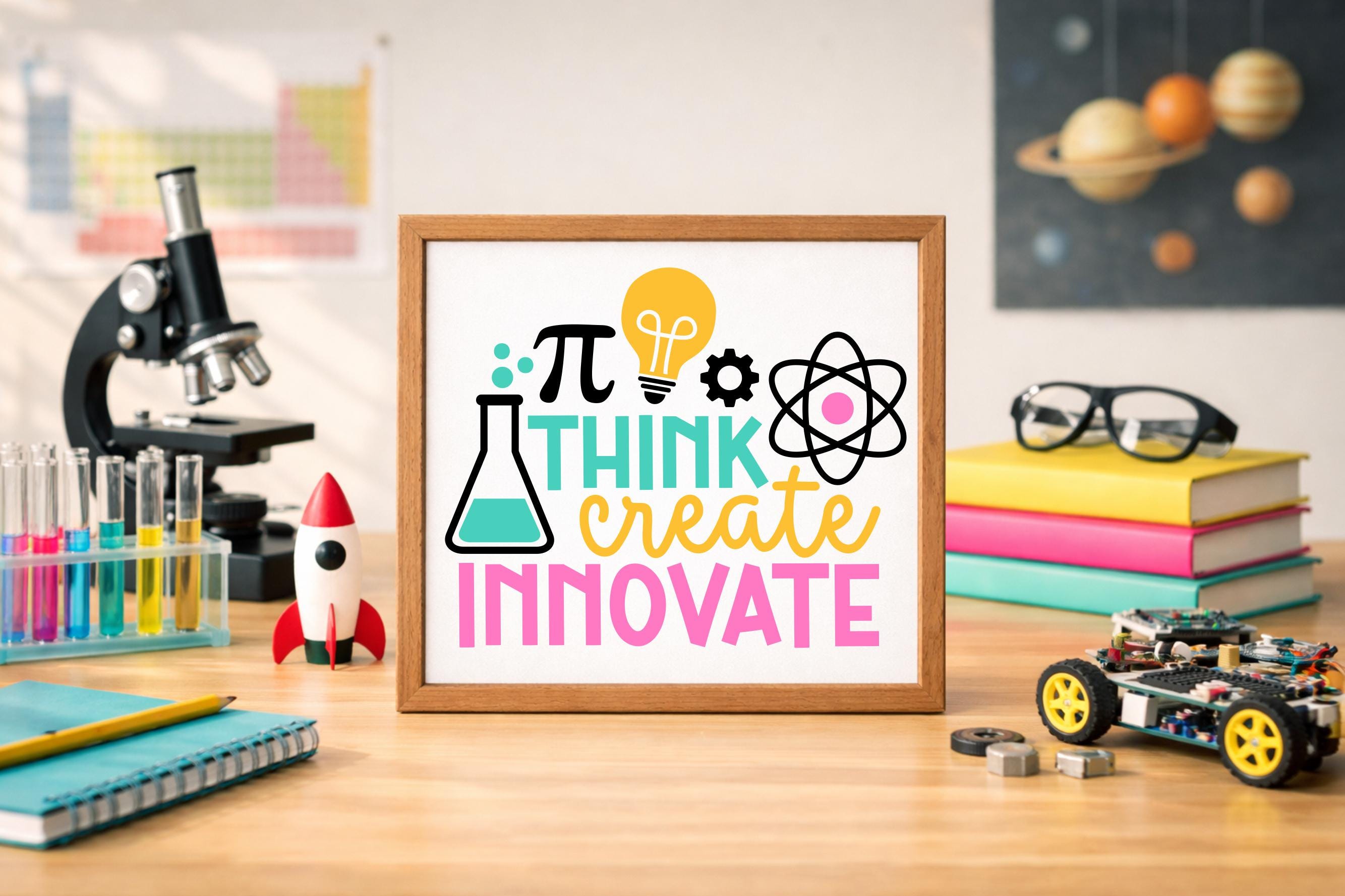 STEM SVG, Think Create Innovate School SVG, Science Technology ...