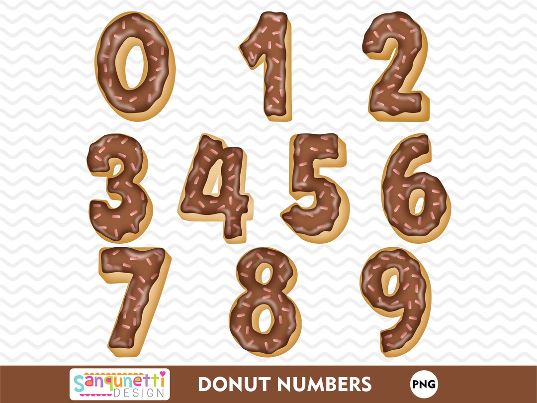 Chocolate Donut Numbers PNG, Birthday Numbers PNG - Etsy
