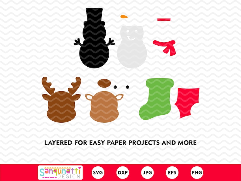 Simple Christmas Clipart Bundle | Christmas Shapes PNG SVG Set - Etsy