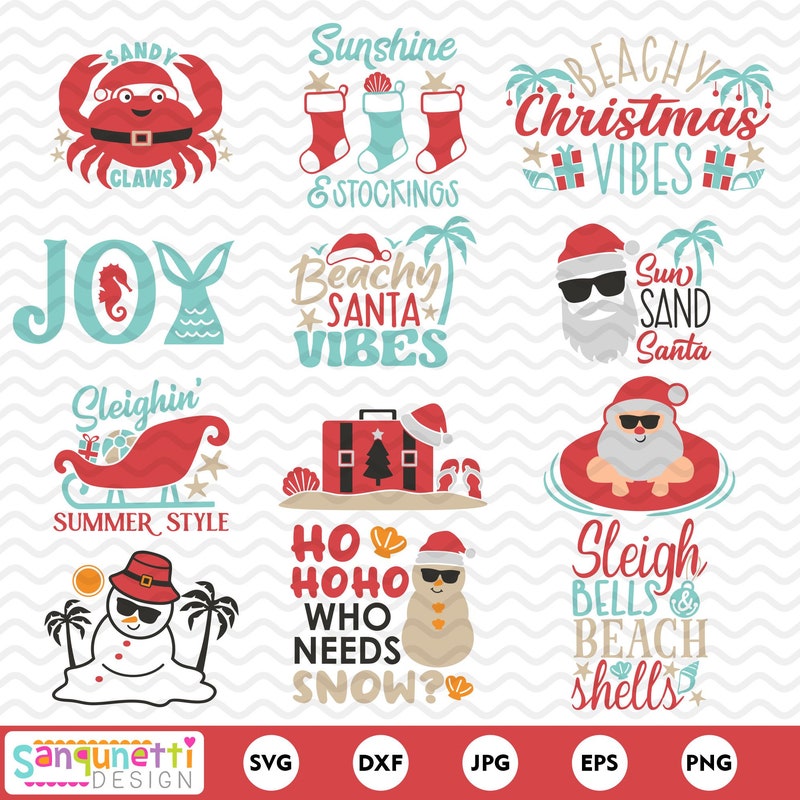 Beach Christmas Svg - Etsy