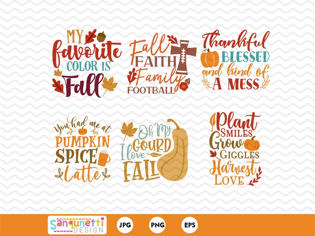 Fall Clipart. Fall Lettering, Autumn Digital Art, Instant Download - Etsy