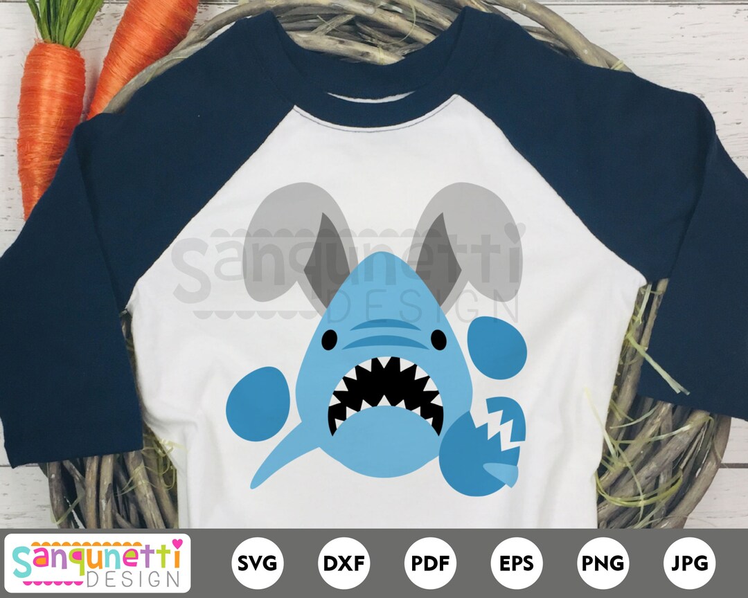 Easter Shark SVG, Cutting Files for Boys, Easter Eggs Svg, Silhouette ...