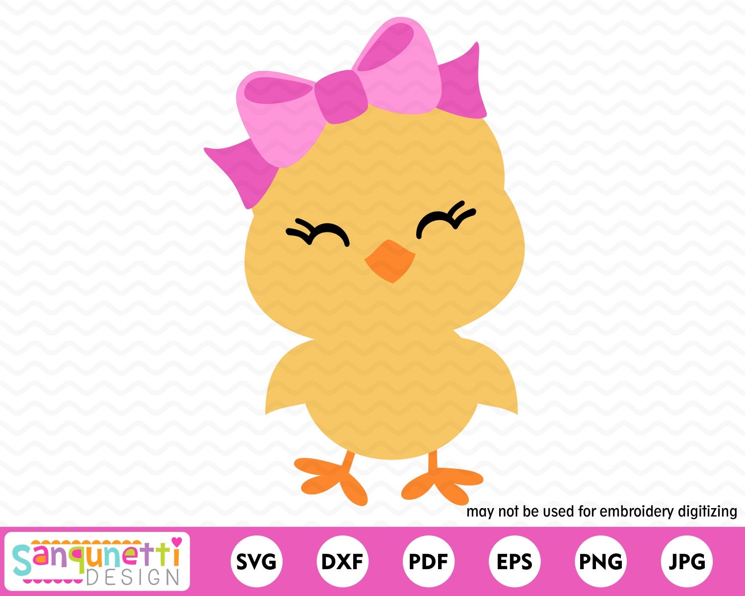 Chick with bow svg Easter Spring cut file for girls | Etsy
