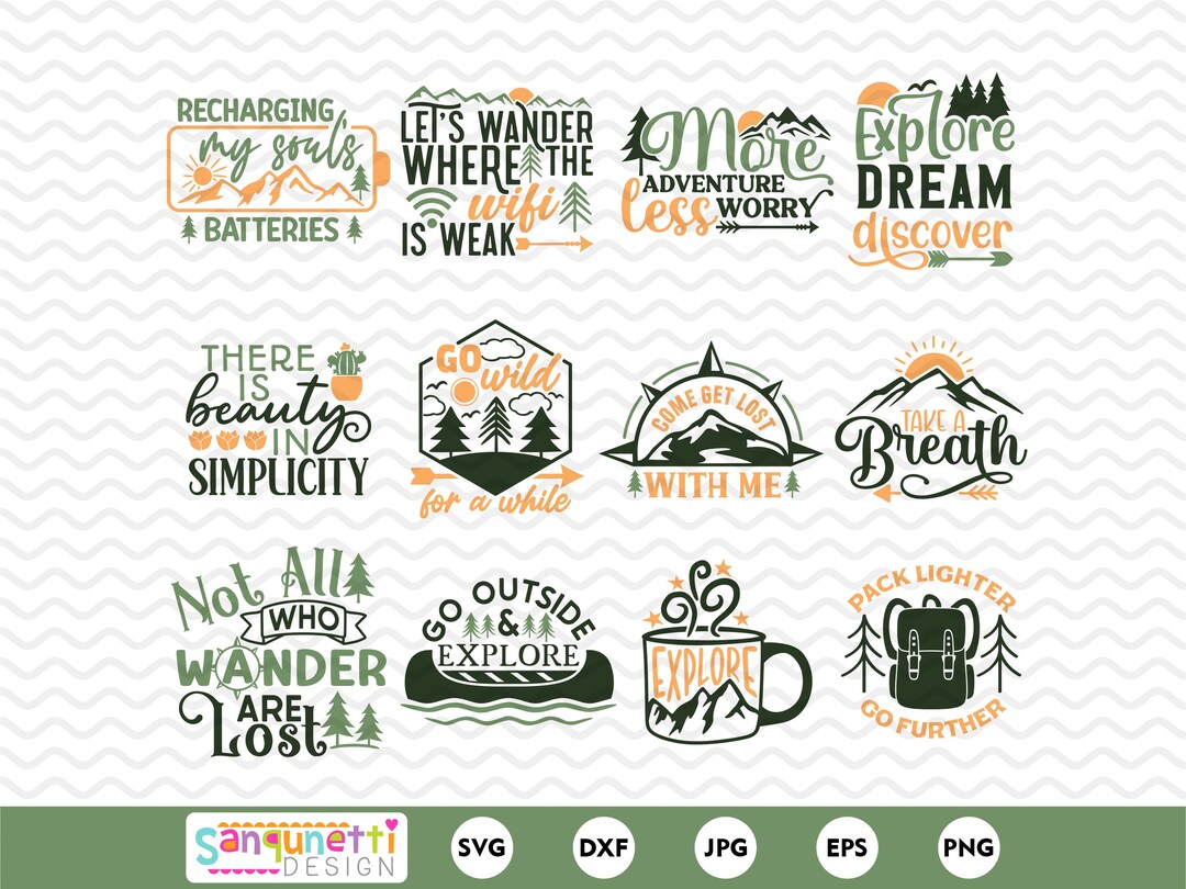 Adventure SVG Bundle | Explore Clipart | Outdoors Bundle - Etsy