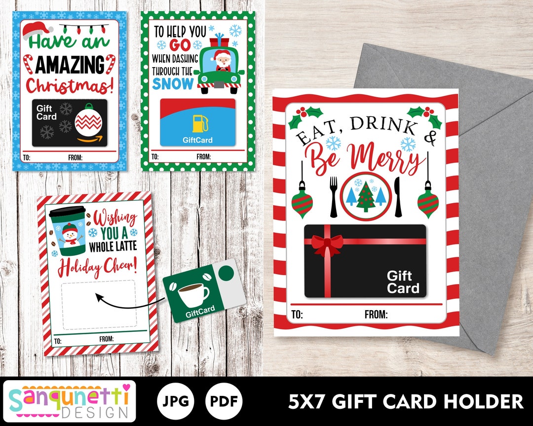 Christmas Gift Card Holder, Printable Gift Card Holder - Etsy