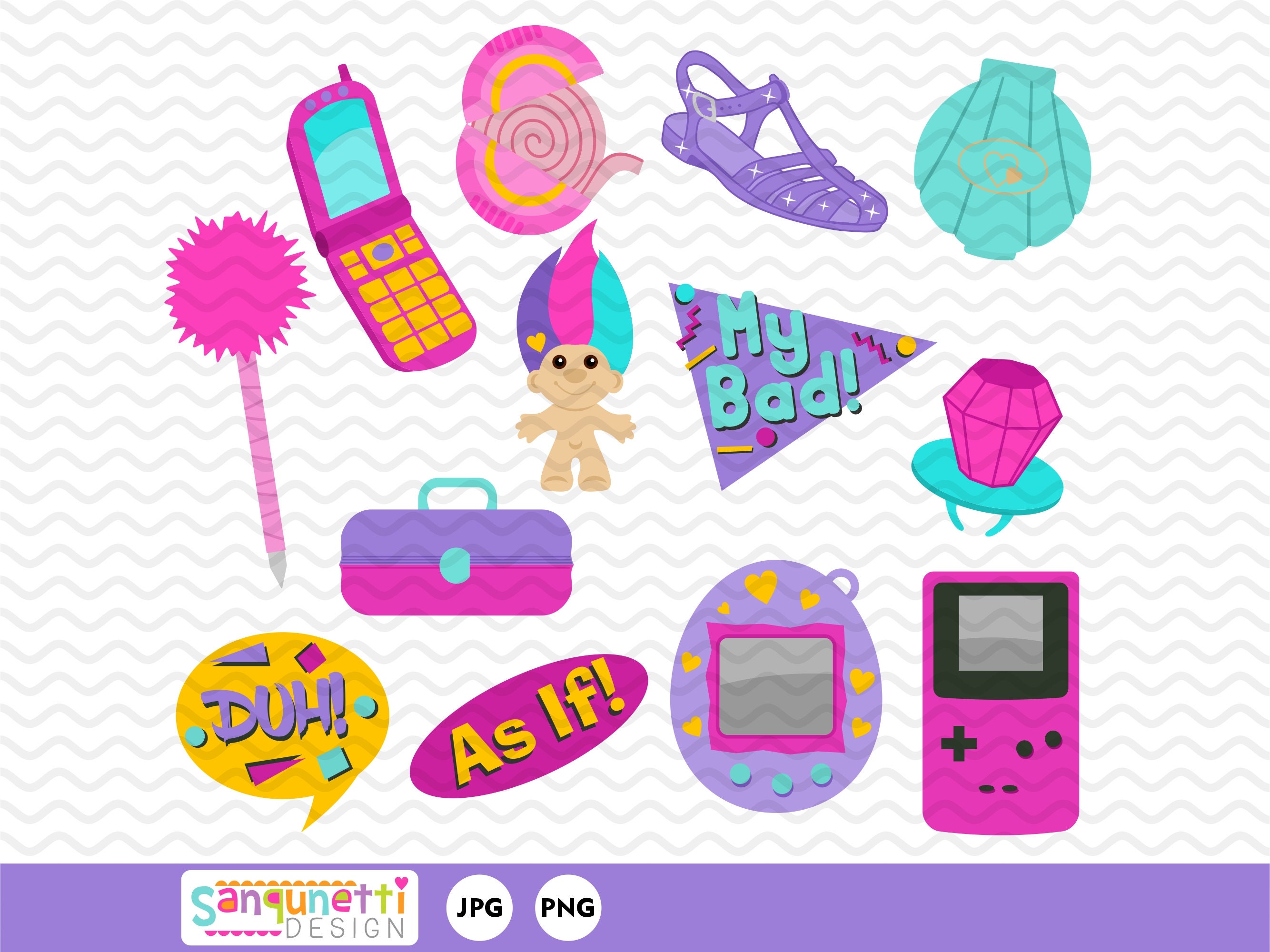 Clipart 90s 90s Pop Art Icons Icon Vector Illustration Graphic Design