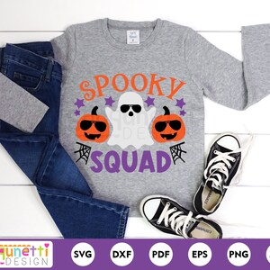 Spooky Squad Ghost and Pumpkin SVG, Halloween SVG, Png Jpg Dxf Svg ...