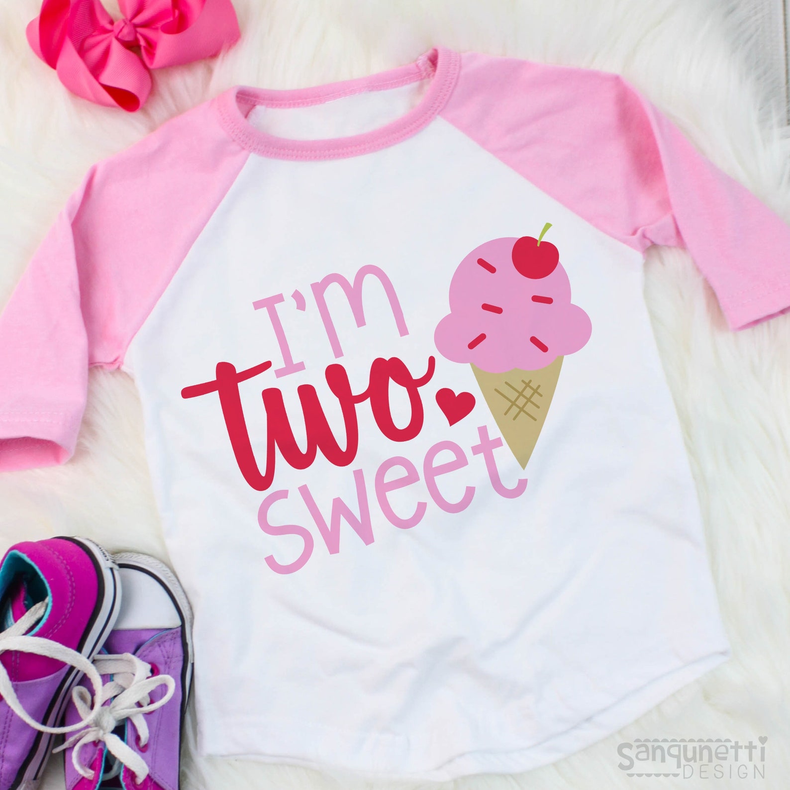 I'm Two Sweet Birthday SVG Second Birthday Girls Cut File - Etsy