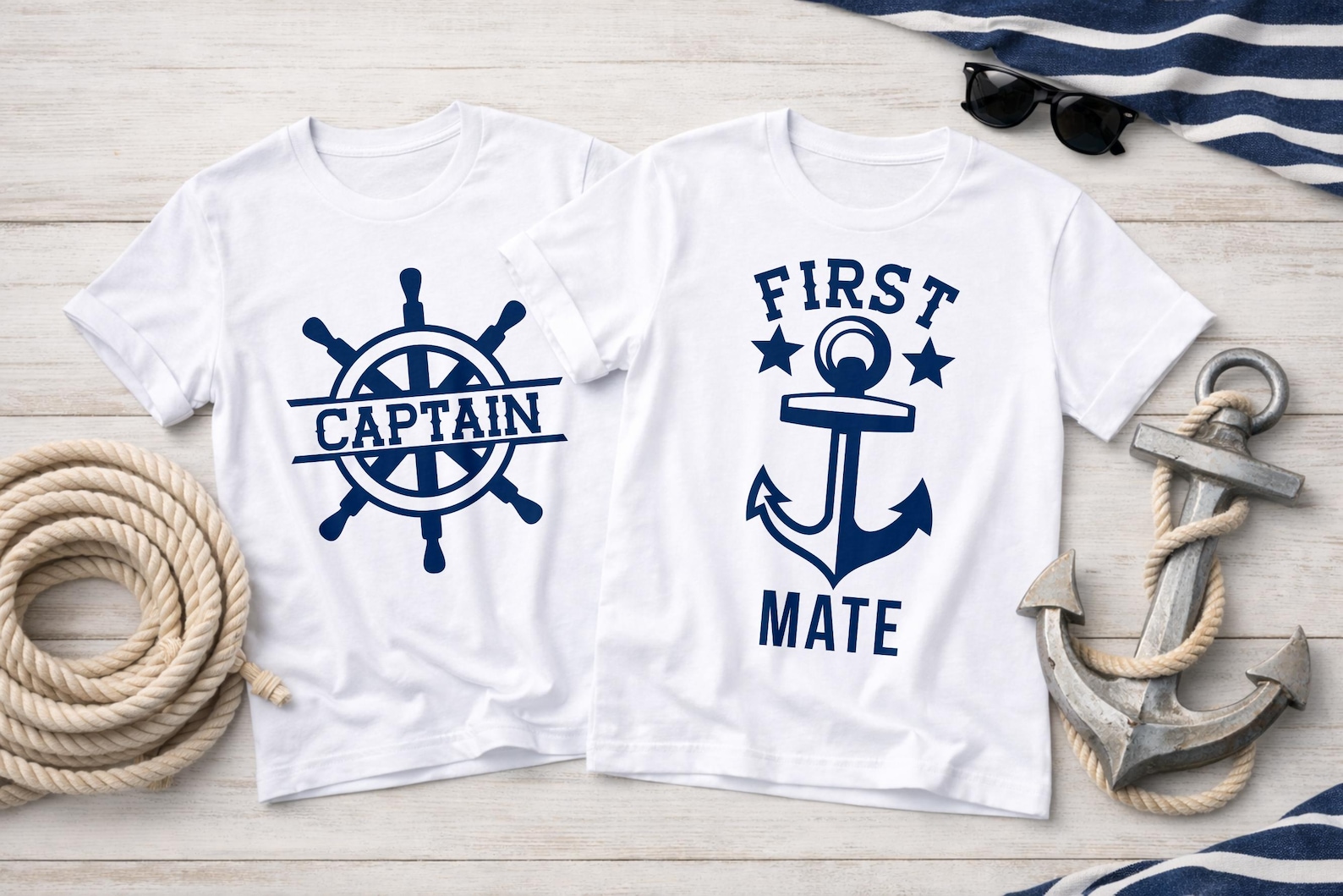 Captain and First Mate Matching SVG, Family or Couple Matching Cut File ...