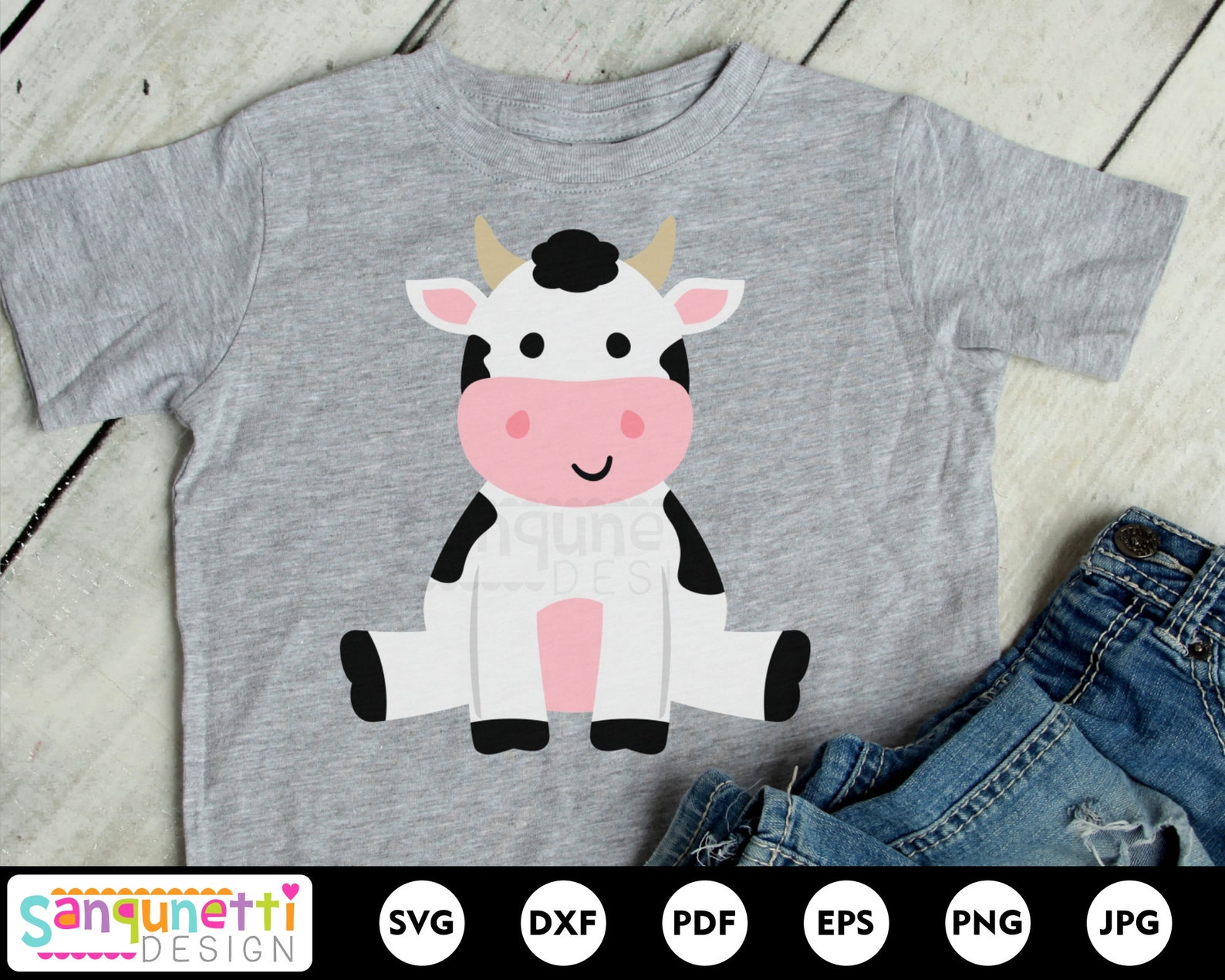 Sitting Cow SVG Farm Cutting File Cow Digital Art for | Etsy