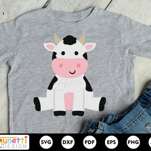 Sitting Cow SVG, Farm Cutting File, Cow Digital Art for Silhouette and ...