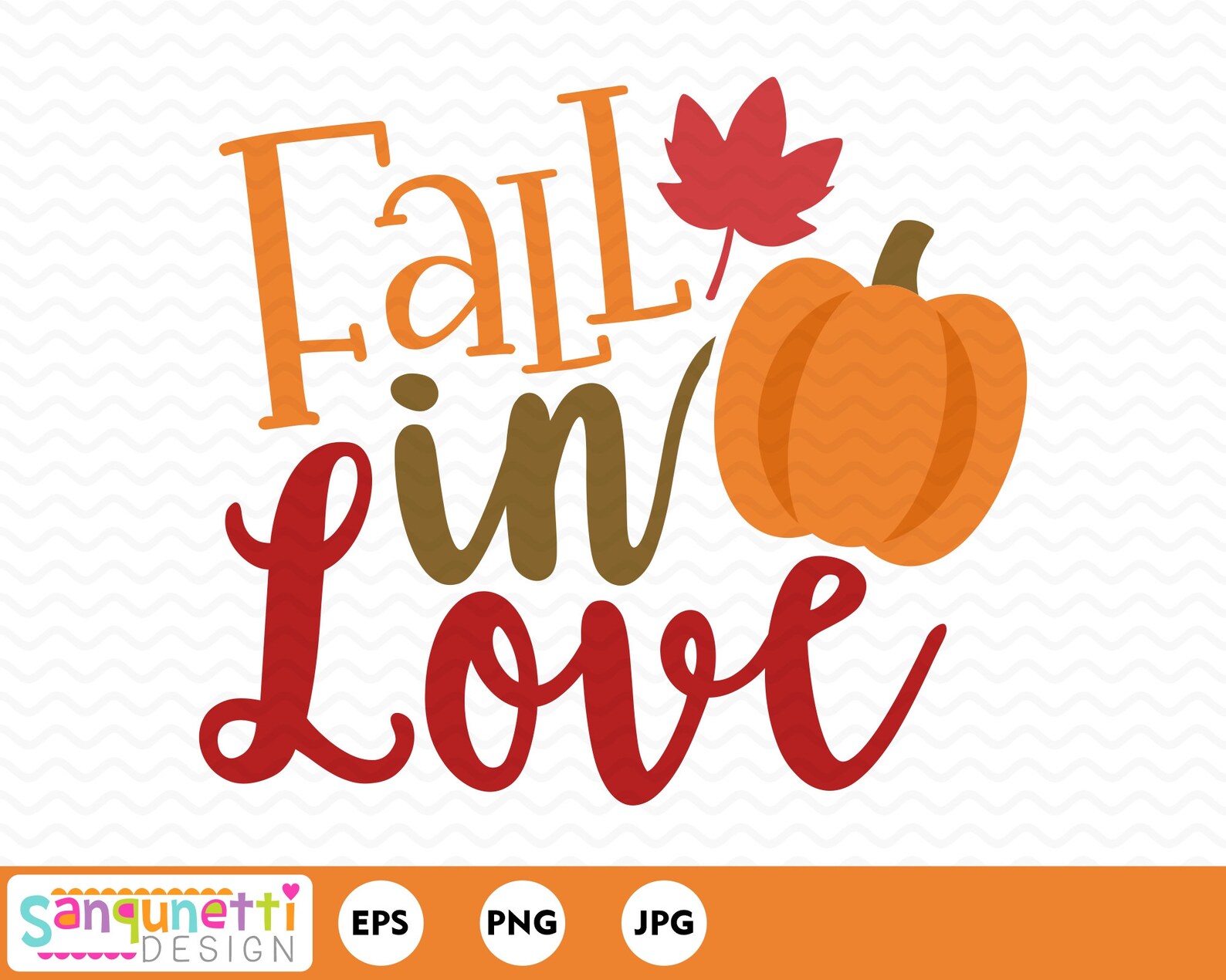 Fall in Love Autumn Clipart Fall Lettering Graphic | Etsy