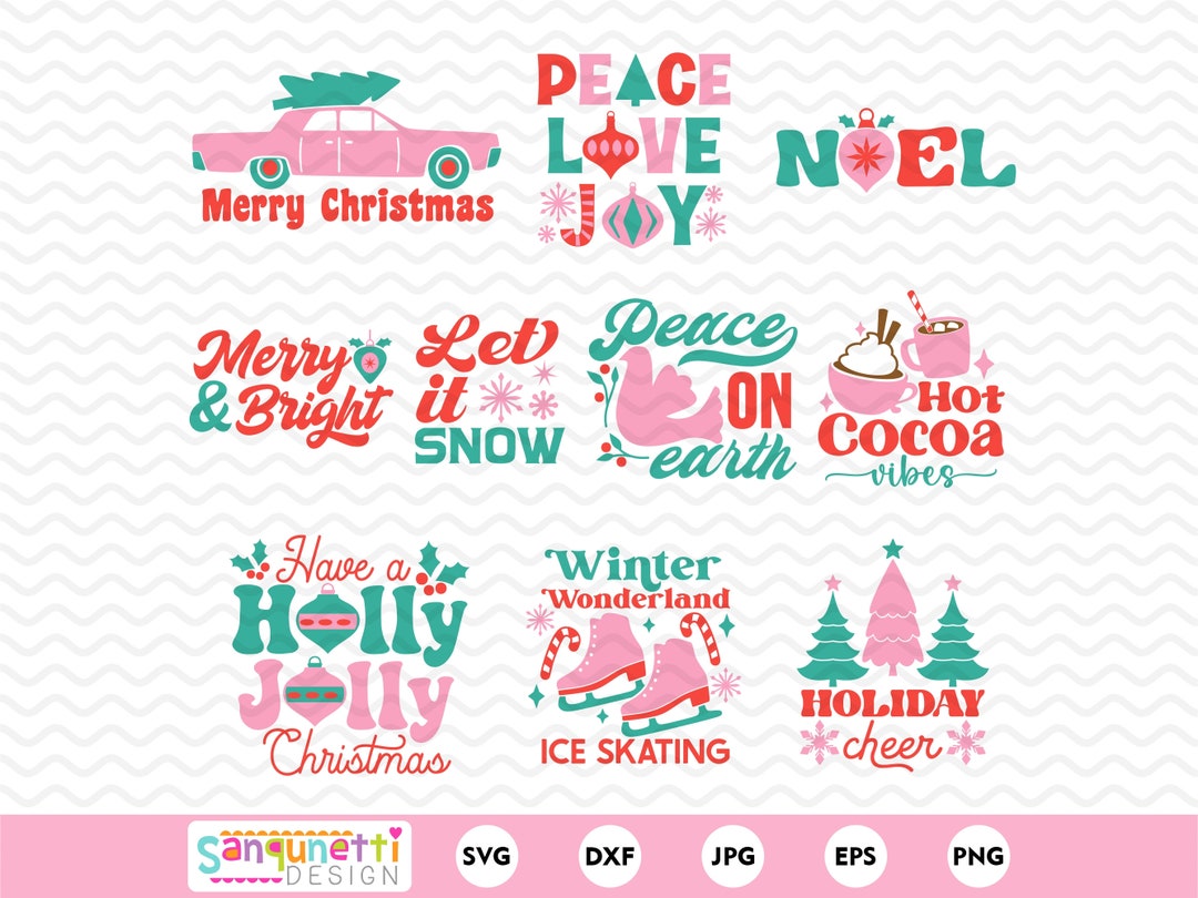 Retro Christmas Clipart Bundle: Vintage SVG, PNG, JPG - Etsy