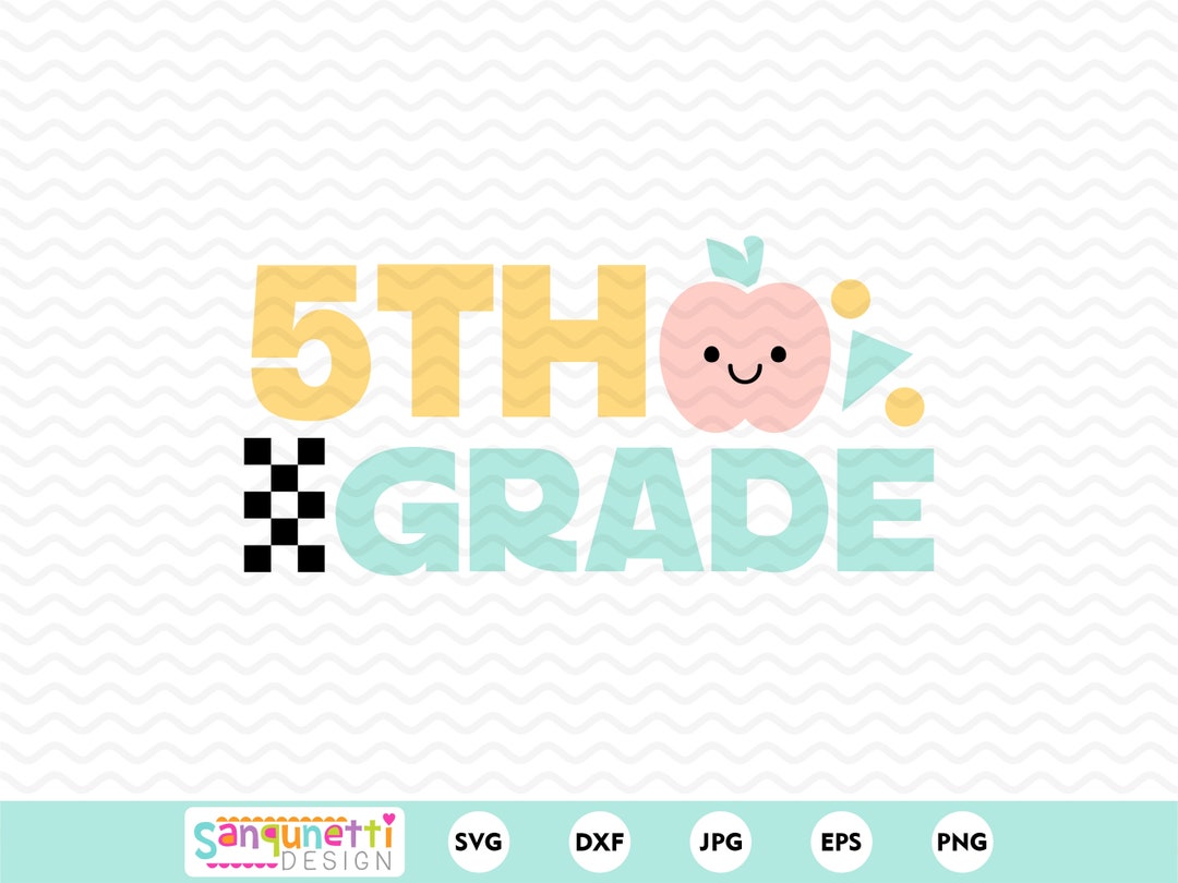 Retro 5th Grade SVG and PNG Design, 90s Fifth Grade, Back to School - Etsy