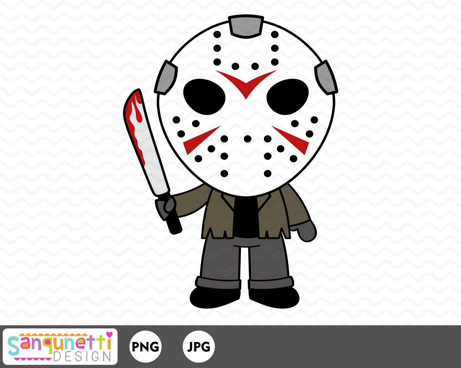 Jason Friday The 13th Clipart Halloween Horror Digital Art Etsy