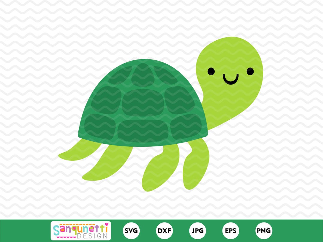 Cute Kawaii Sea Turtle SVG PNG | Adorable Turtle Clipart | Ocean Animal ...