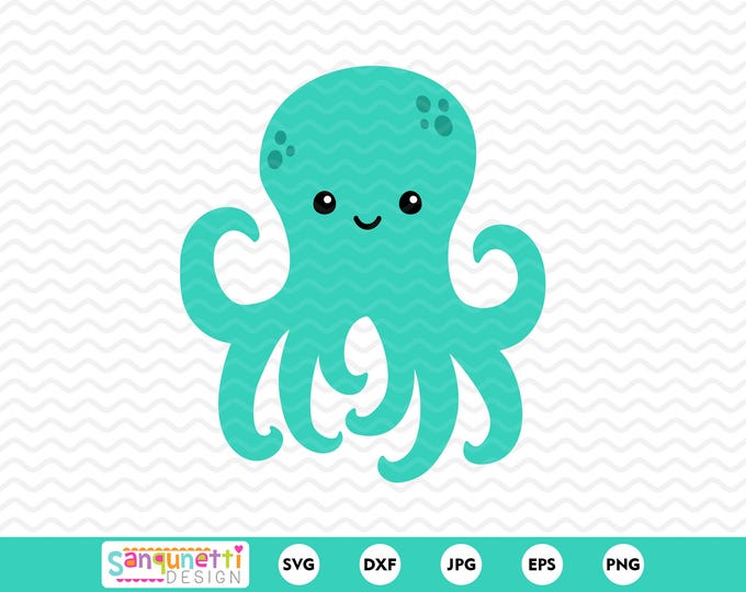 7 Mother Baby Octopus SVG Cut File Flower Crowns, Underwater Craft ...