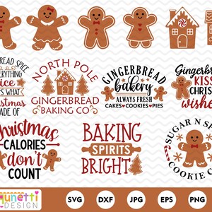 Christmas Gingerbread Bundle Gingerbread SVG and Clipart - Etsy